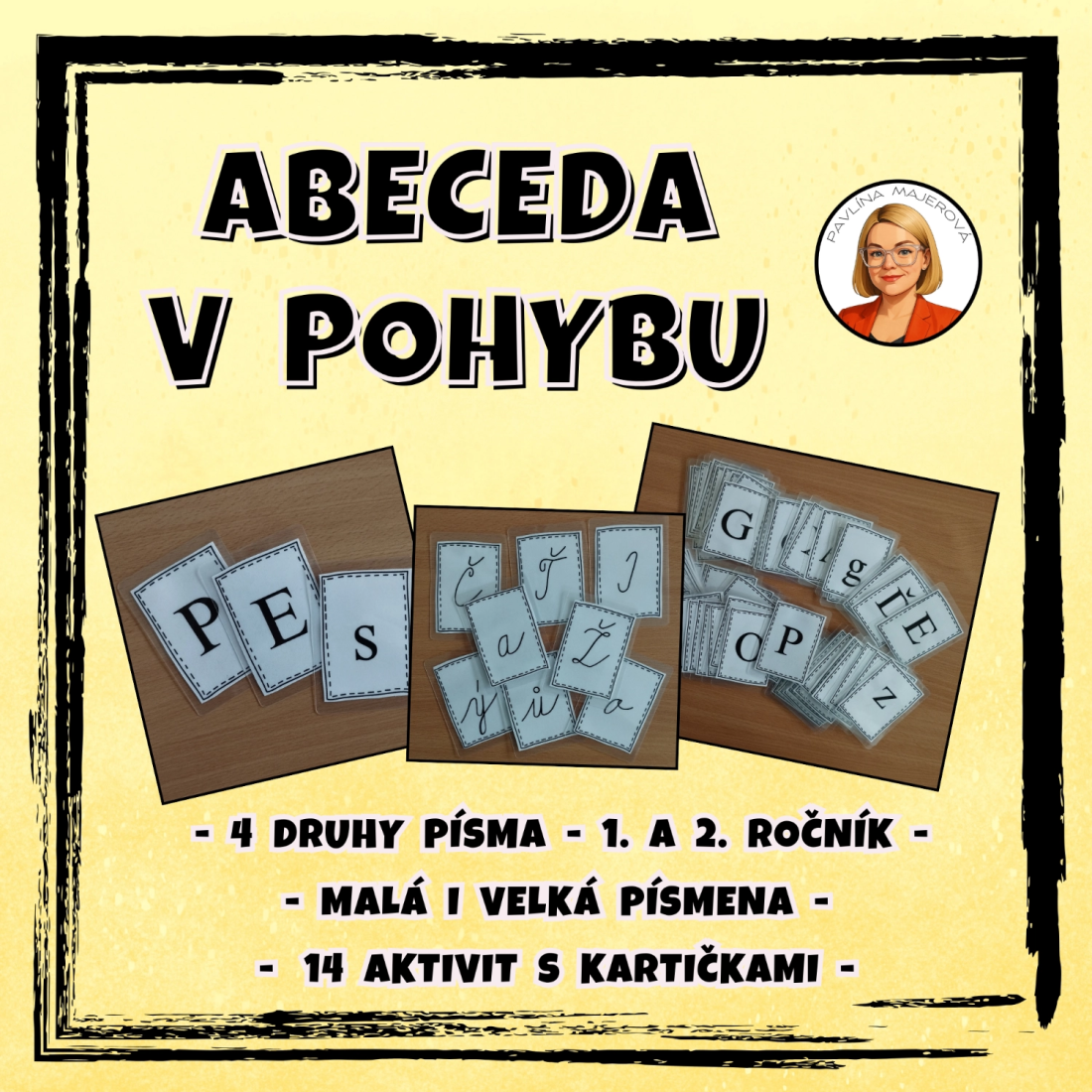 ABECEDA V POHYBU – kartičky pro opis, přepis a slovní hry (1. a 2 ...