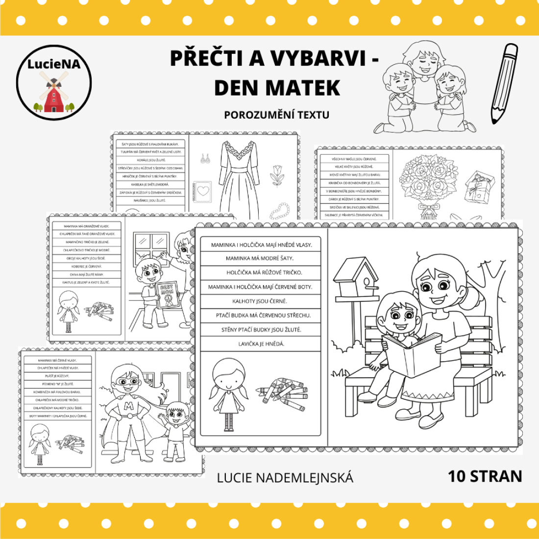 PŘEČTI A VYBARVI - DEN MATEK | Učitelnice