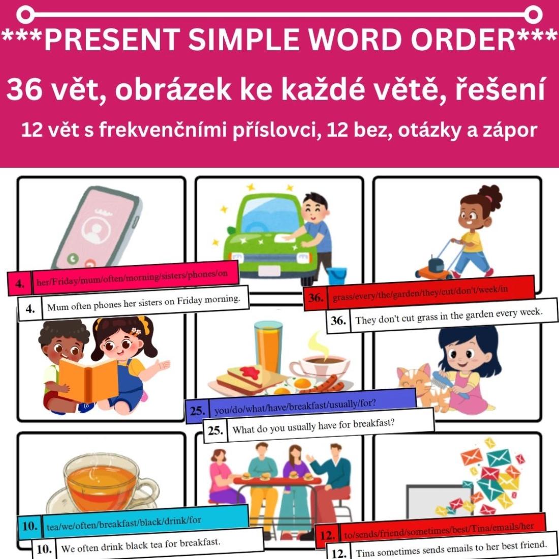 ***PRESENT SIMPLE WORD ORDER*** | Učitelnice