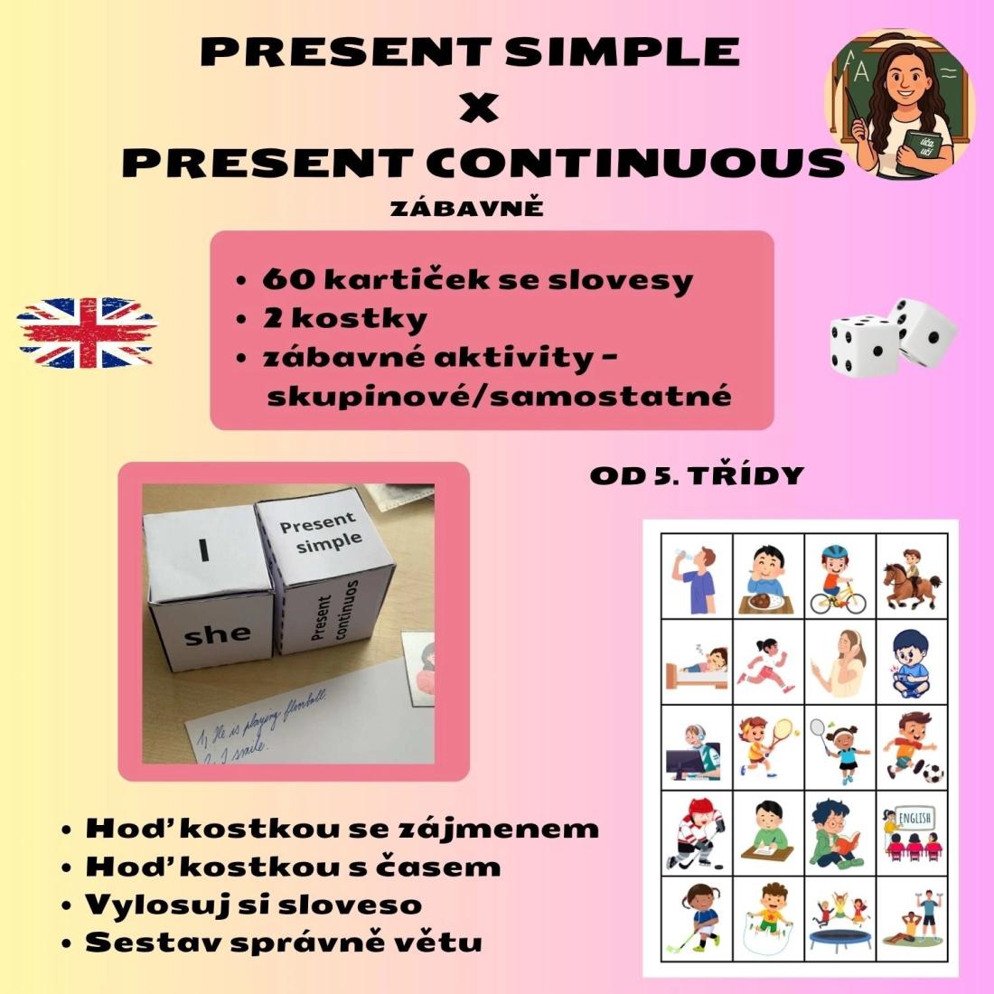 Present simple X Present continuous zábavně | Učitelnice