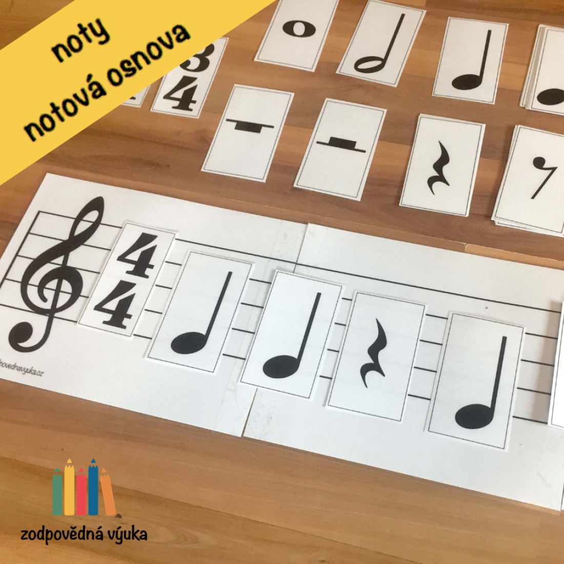 Noty + notová osnova | Učitelnice