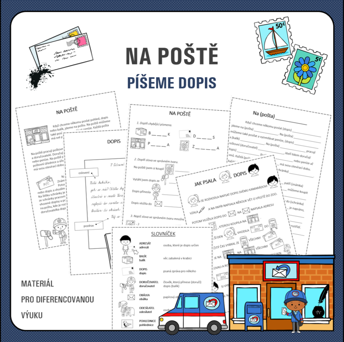 Na poště - píšeme dopis | Učitelnice