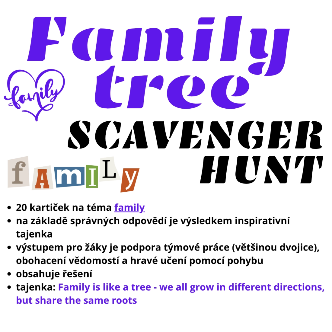 Scavenger hunt - Family tree | Učitelnice