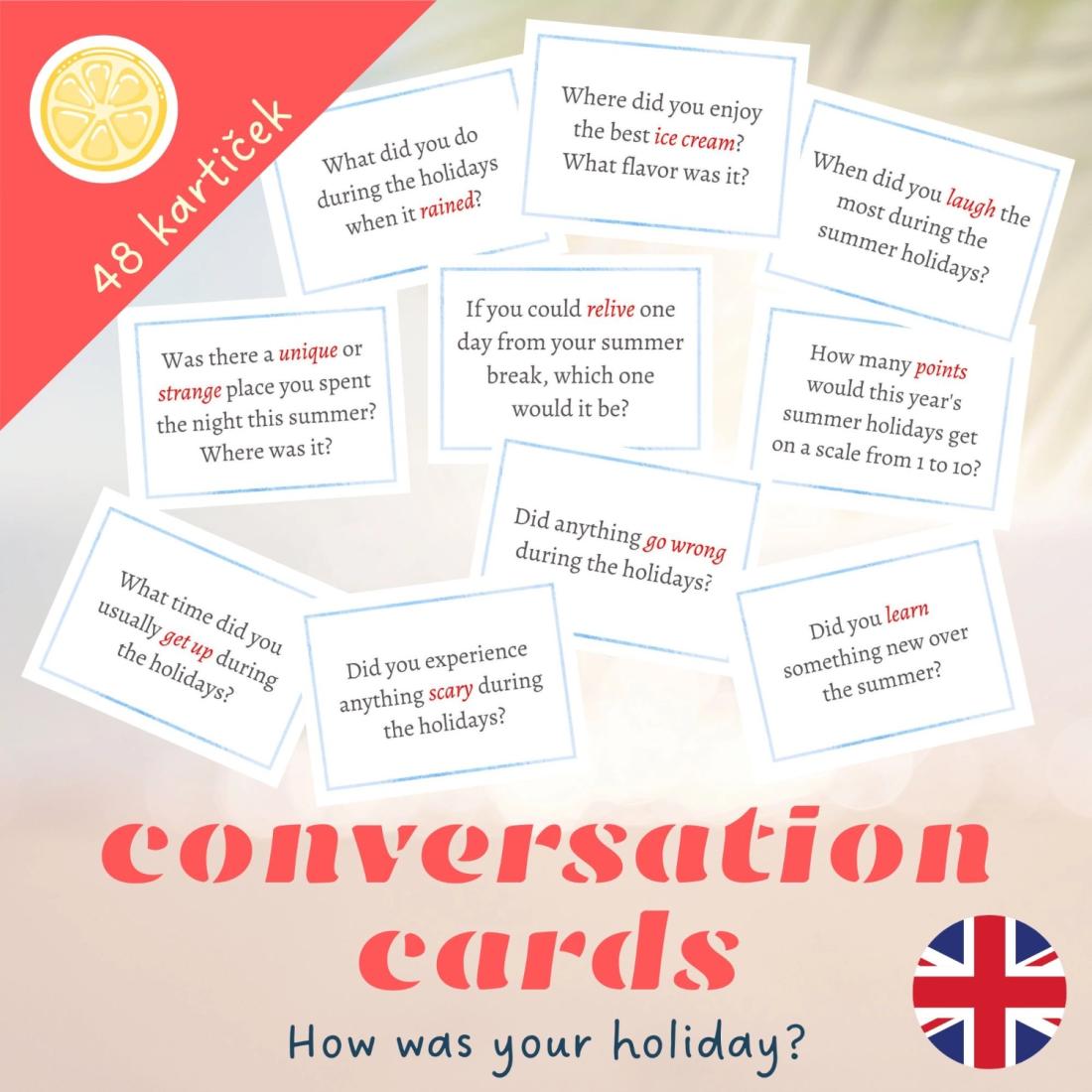 CONVERSATION CARDS | How was your summer? | konverzační karty v ...