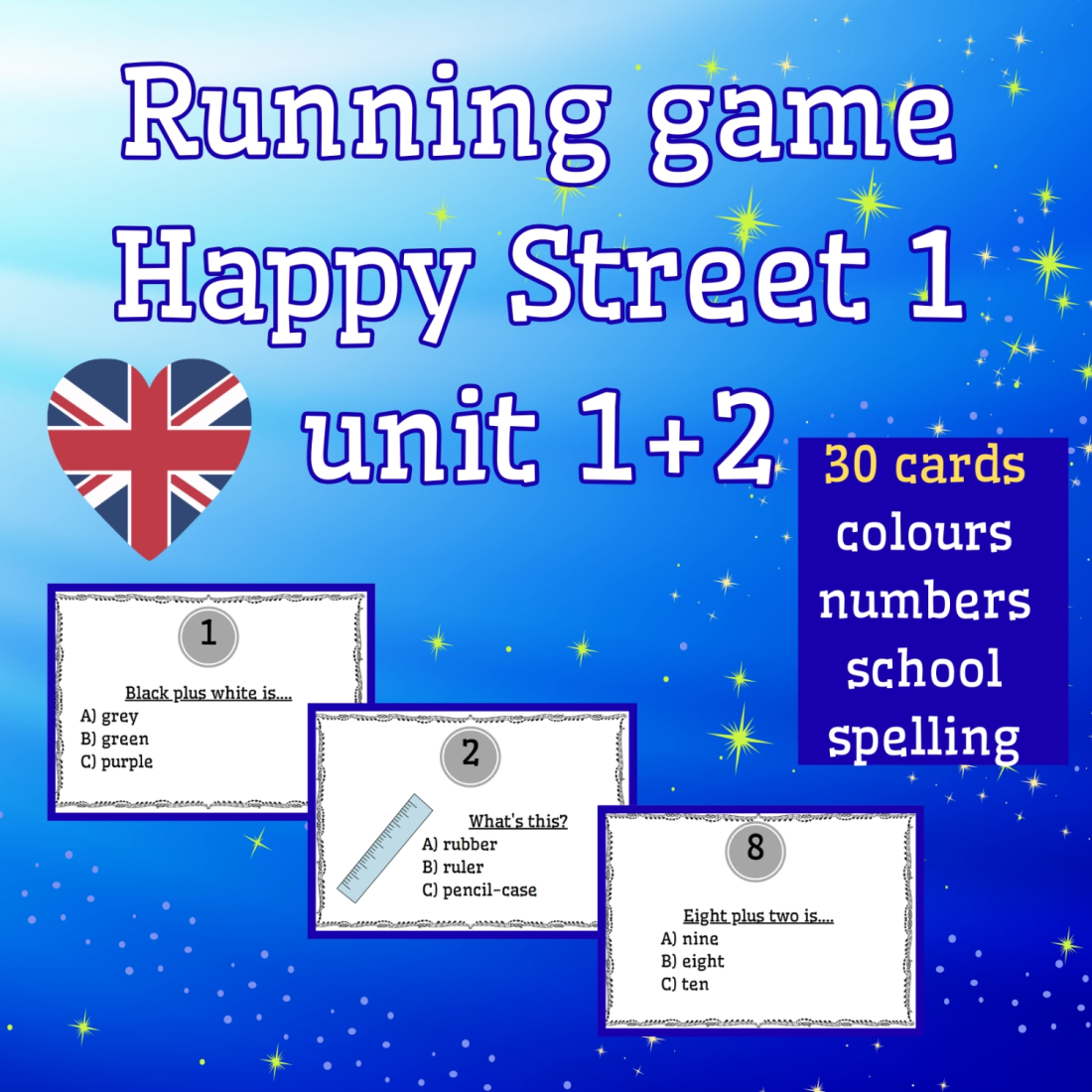 Happy Street 1 - unit 1+2 (running game) | Učitelnice