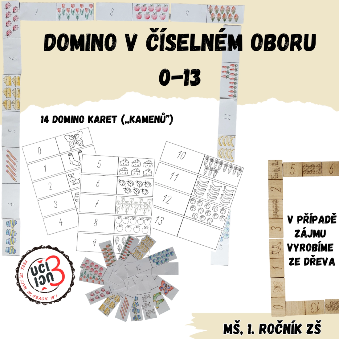 Domino v číselném oboru 0 - 13 | Učitelnice