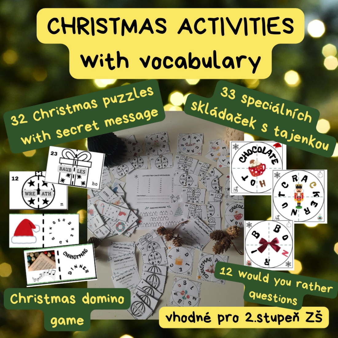 Christmas activities with vocabulary - 2.stupeň | Učitelnice