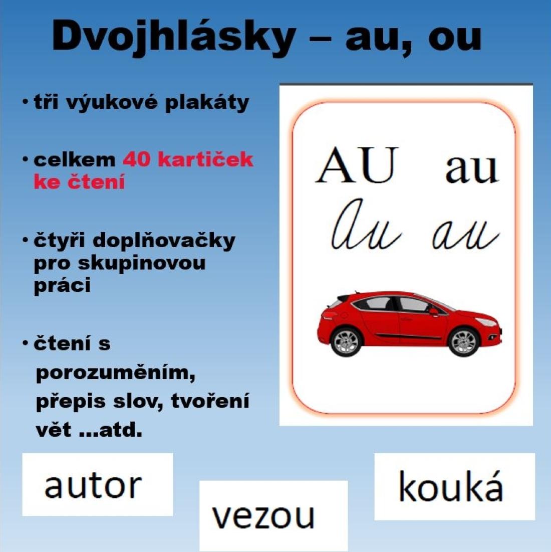 Dvojhlásky - AU, OU | Učitelnice