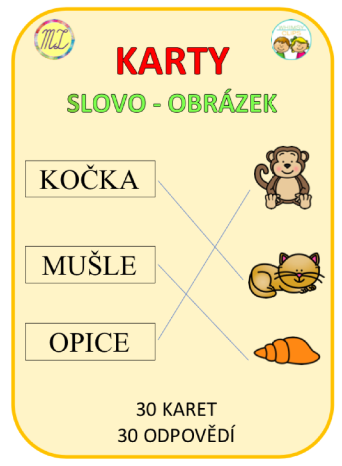 KARTY - SLOVO A OBRÁZEK | Učitelnice