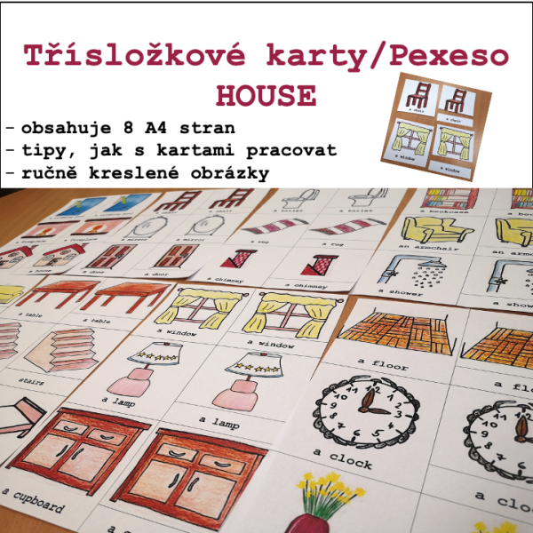 Materiál - Třísložkové karty/Pexeso - FOOD