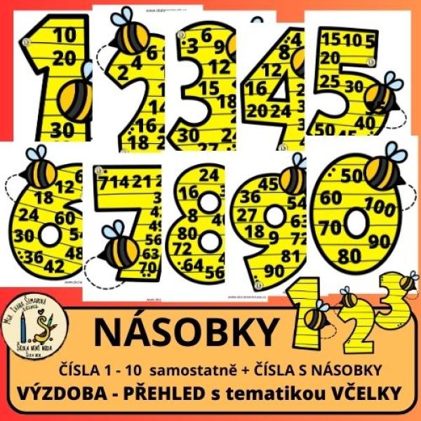 Materiál - ČÍSLA - včelky