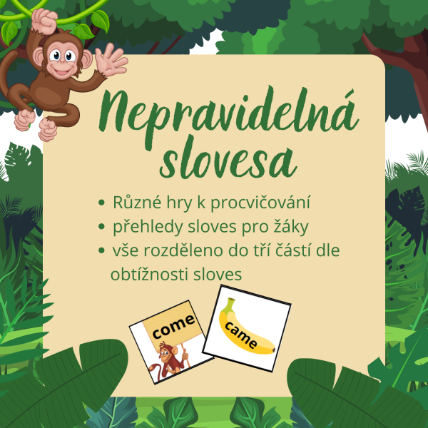 Materiál - Nepravidelná slovesa - zábavné procvičování