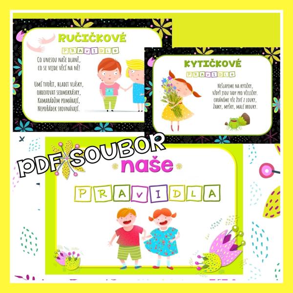 Materiál - VÝZDOBA - ŠKOLKOVÁ PRAVIDLA (BÁSNIČKY NEBO TEXT)