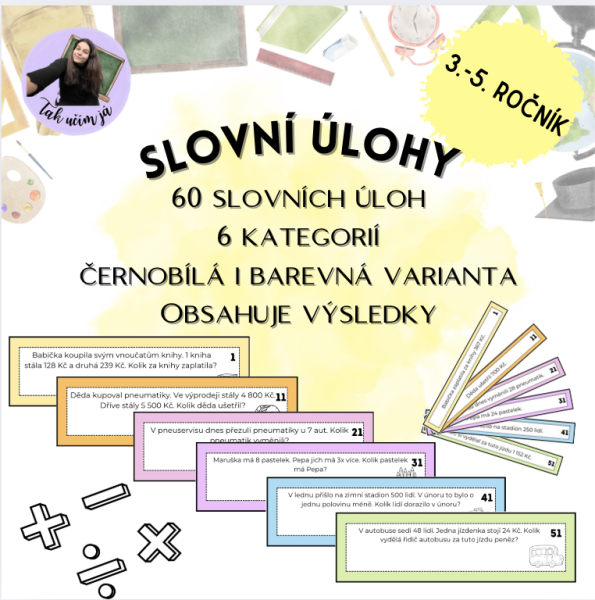 Slovní úlohy - 30 zadání se řešením | Učitelnice
