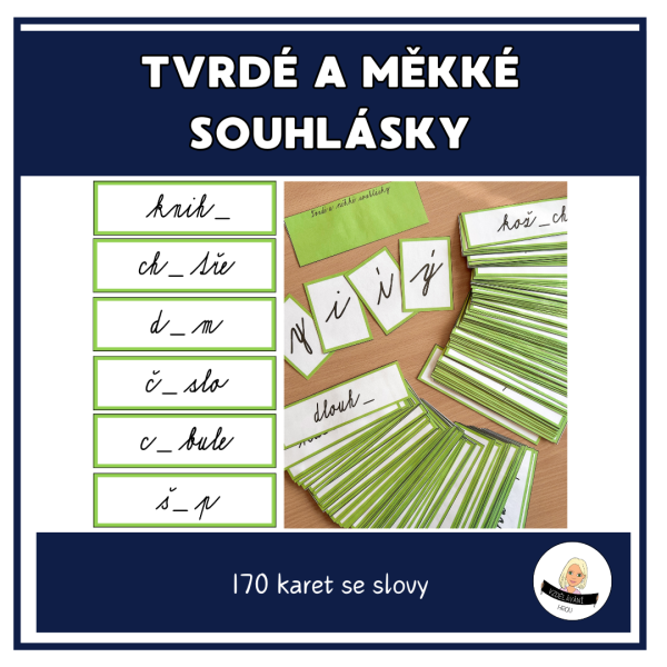 Materiál - Kartotéka slov - měkké a tvrdé souhlásky