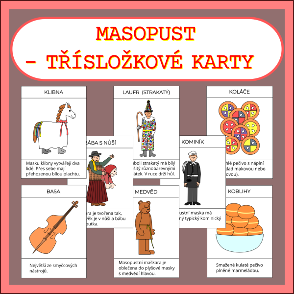Materiál - Třísložkové karty/Pexeso - FOOD