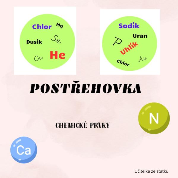 Materiál - Chemické prvky - postřehová hra