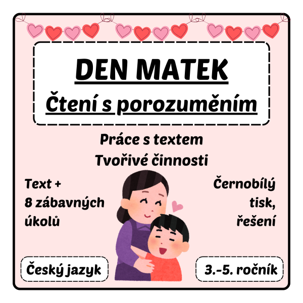 Materiál - Den matek - slohová práce Moje maminka