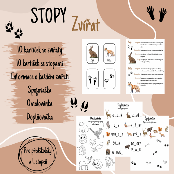 Materiál - Stopy zvířat - Bojovka
