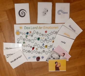 Materiál - DAS LAND DER EMOTIONEN (desková hra s kartičkami)