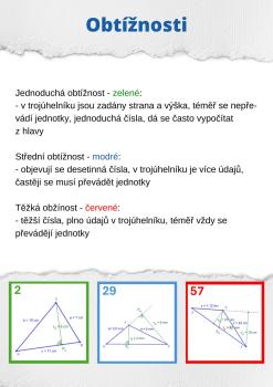 Výpočet obsahu trojúhelníku - oboustranné kartičky | Učitelnice
