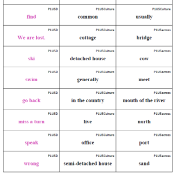 Angličtina Project 1 - slovní zásoba, kartičky | Učitelnice