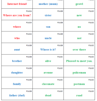 Angličtina Project 1 - slovní zásoba, kartičky | Učitelnice